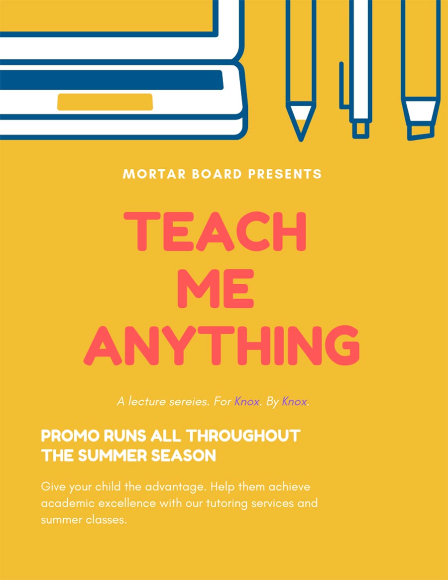 Mortar Board Presents: Teach Me Anything - Events Calendar - Knox College